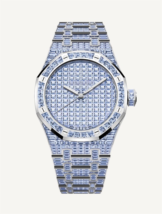 Two Royal Oak Selfwinding sets shimmering with iridescent coloured ...